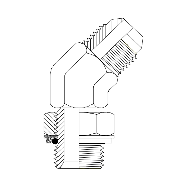 BSPP Male - JIC Male 45° Elbow - Powell Industrial