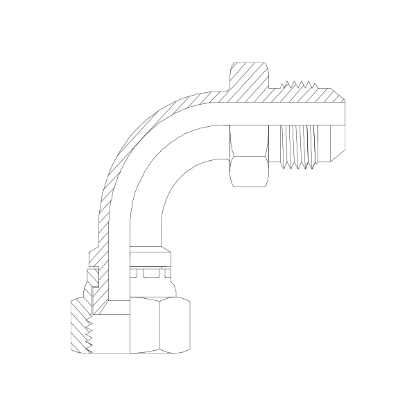 JIC Male - JIC Female Swivel 90° Swept Elbow - Powell Industrial