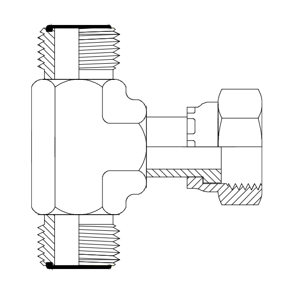 ORFS Male - ORFS Male - ORFS Female Swivel Tee - Powell Industrial